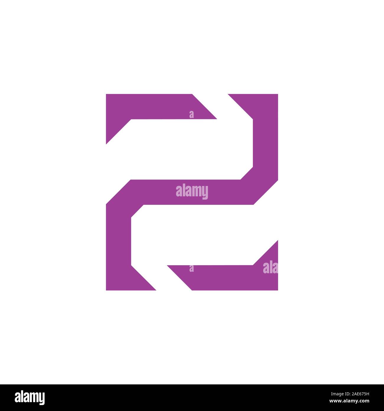 number two geometric line logo vector Stock Vector Image & Art - Alamy