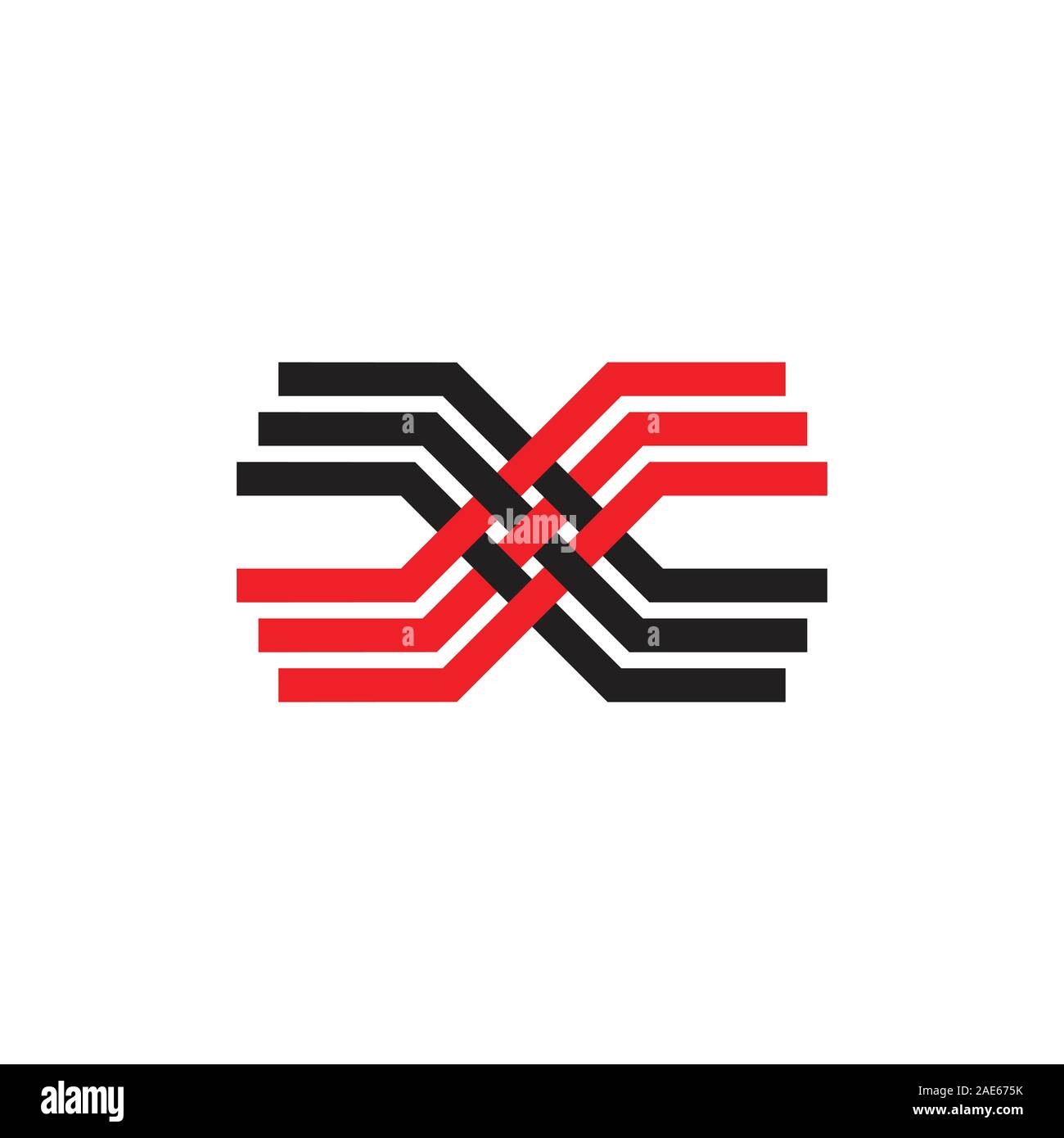 stripes linked line geometric logo vector Stock Vector Image & Art - Alamy