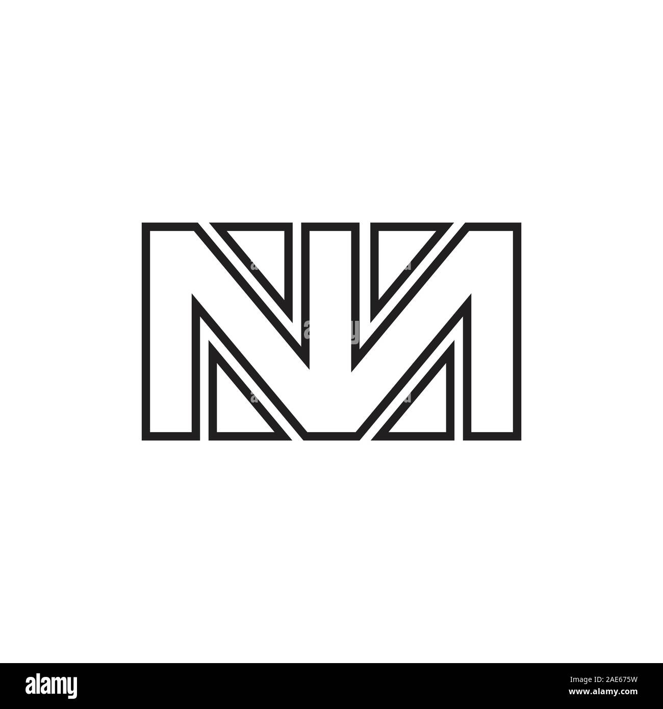 abstract letter nm lines art arrow shape logo vector Stock Vector Image ...