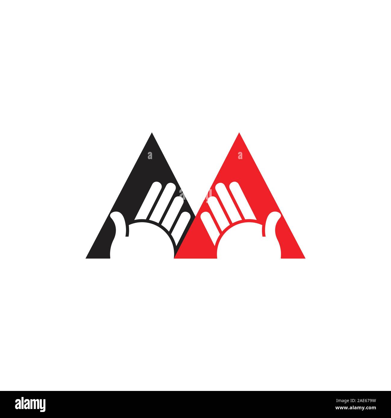 letter m hand greeting gesture logo vector Stock Vector Image & Art - Alamy