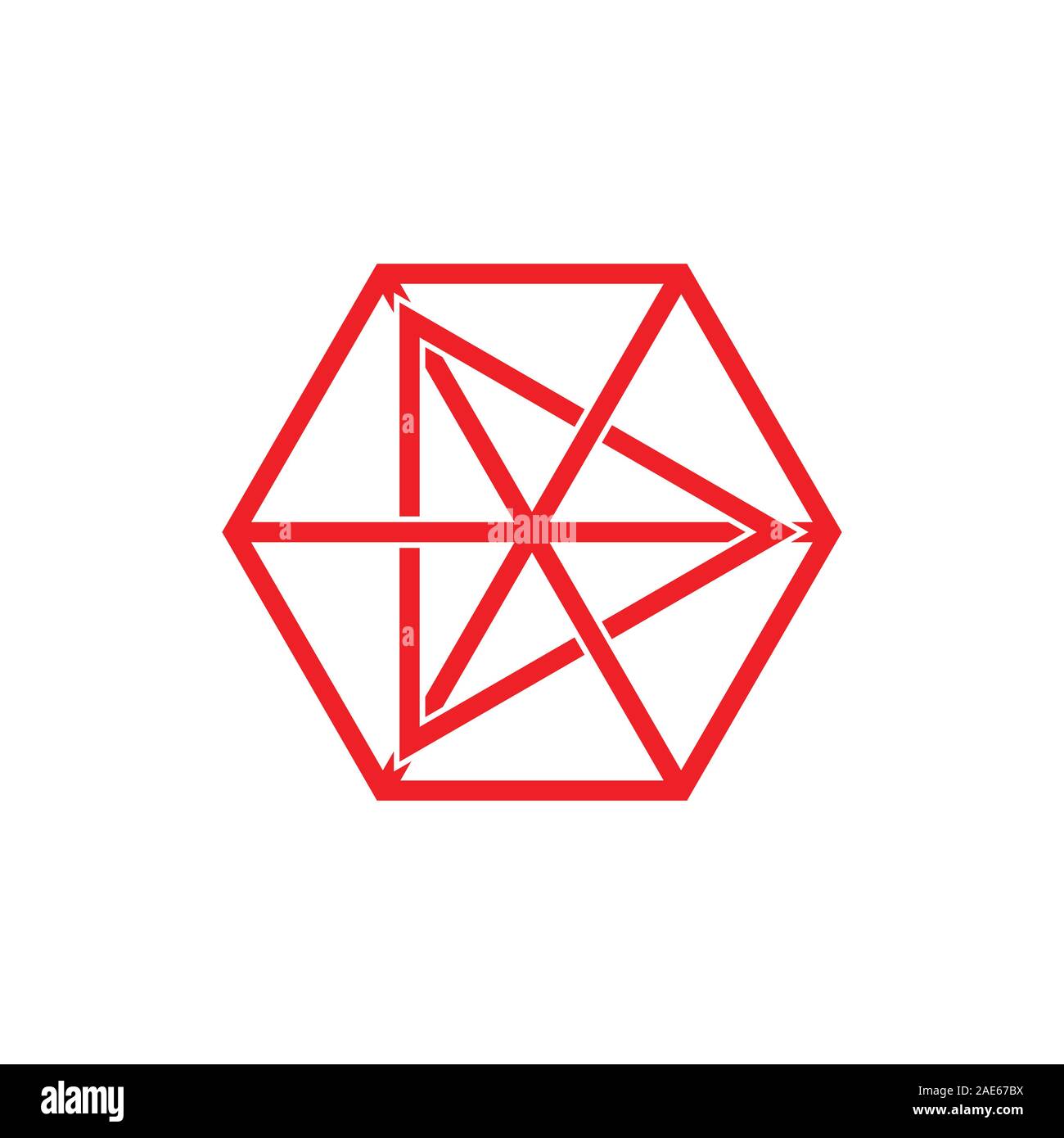 star triangle hexagonal linked line logo vector Stock Vector Image ...