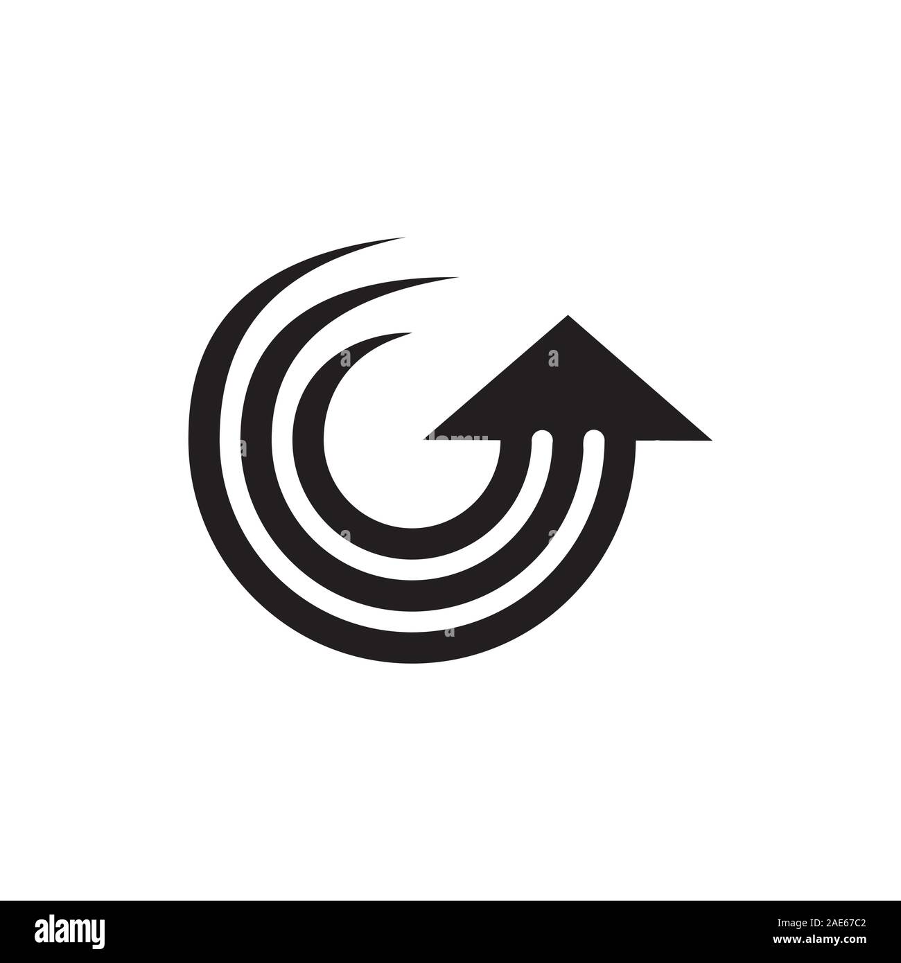 stripes rotation motion arrow up logo vector Stock Vector Image & Art ...