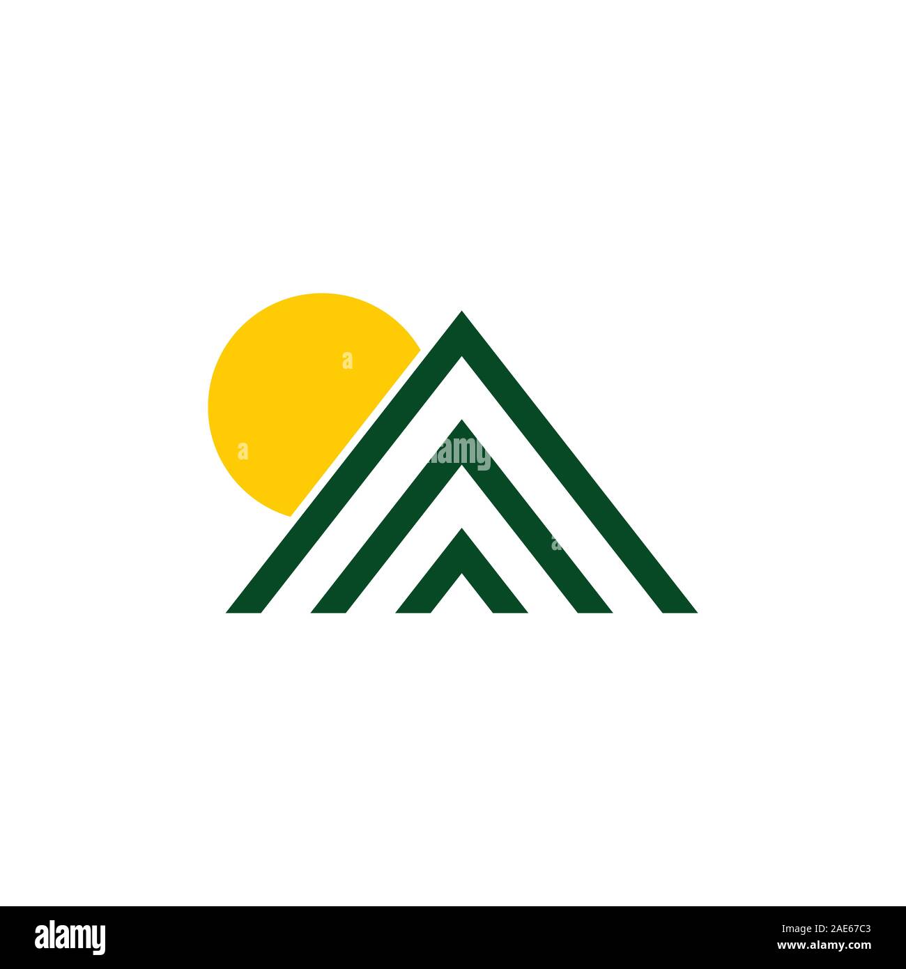 Mountain sun logo hand Stock Vector Images - Alamy