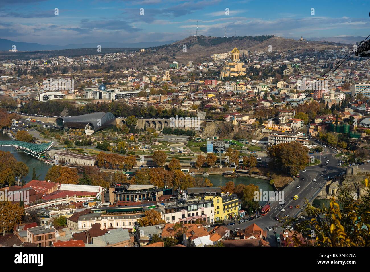 Panoramic view to Tbilisi's city centre in autumn time Stock Photo - Alamy