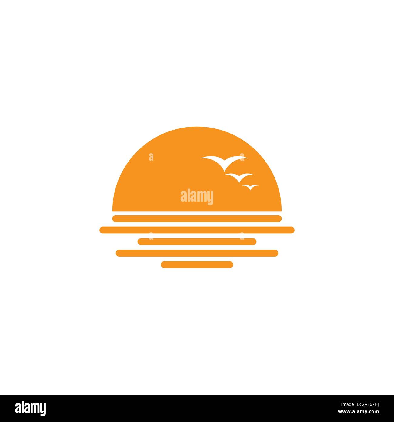 sunset seagull fly ocean symbol logo vector Stock Vector Image & Art ...