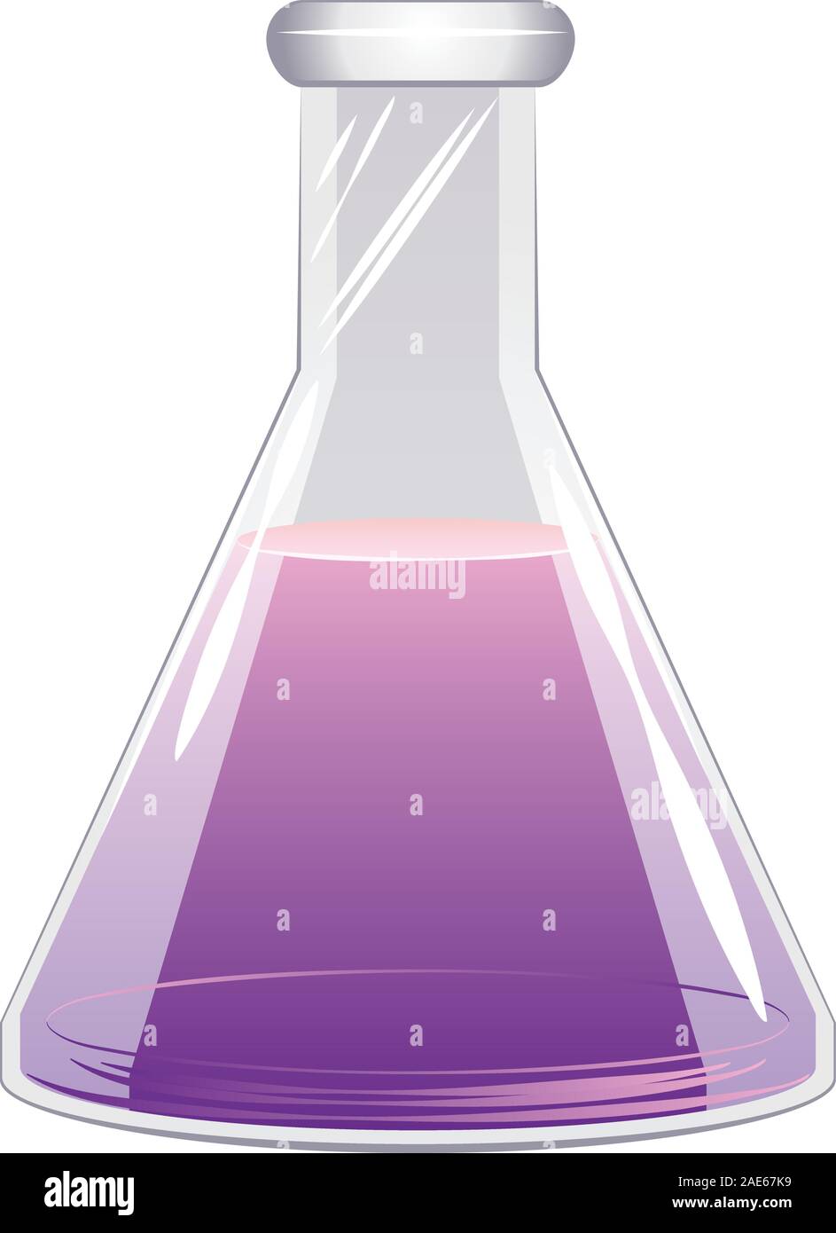 Laboratory glass flask design with liquid illustration Stock Vector ...