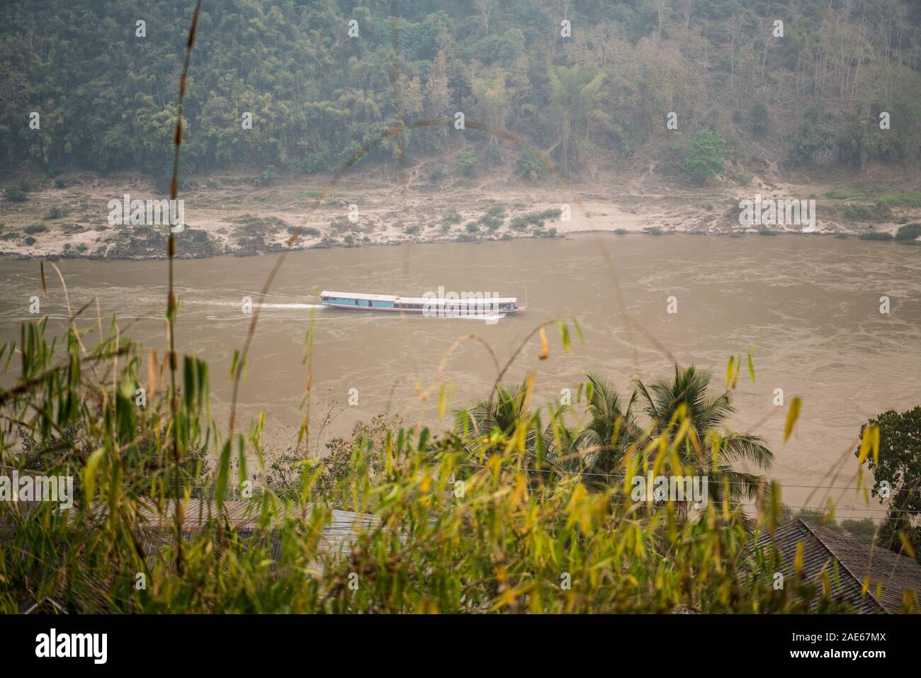 Aerial view of the village Pak Beng, Laos, Asia Stock Photo - Alamy