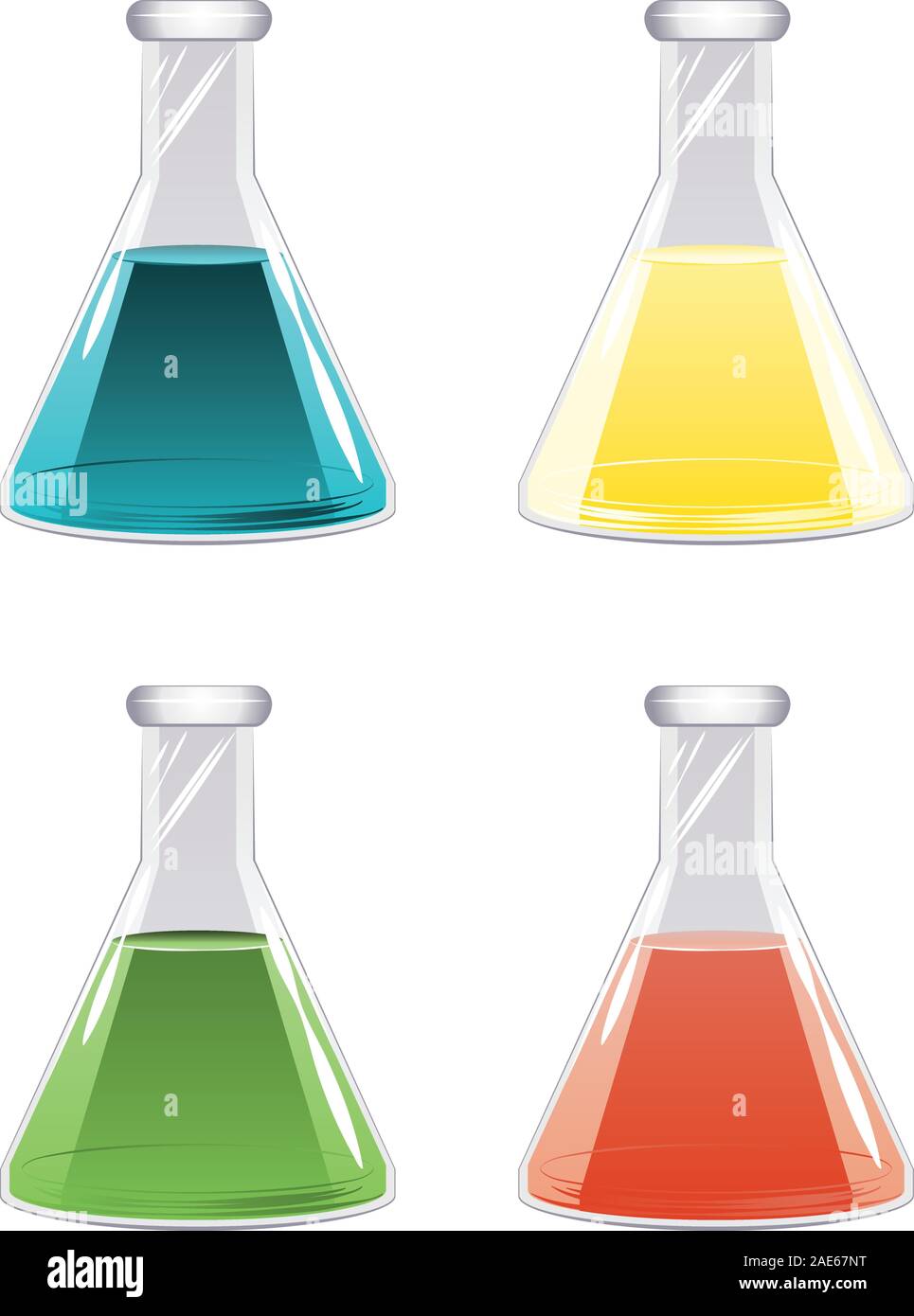 Laboratory glass flask design with liquid illustration Stock Vector ...