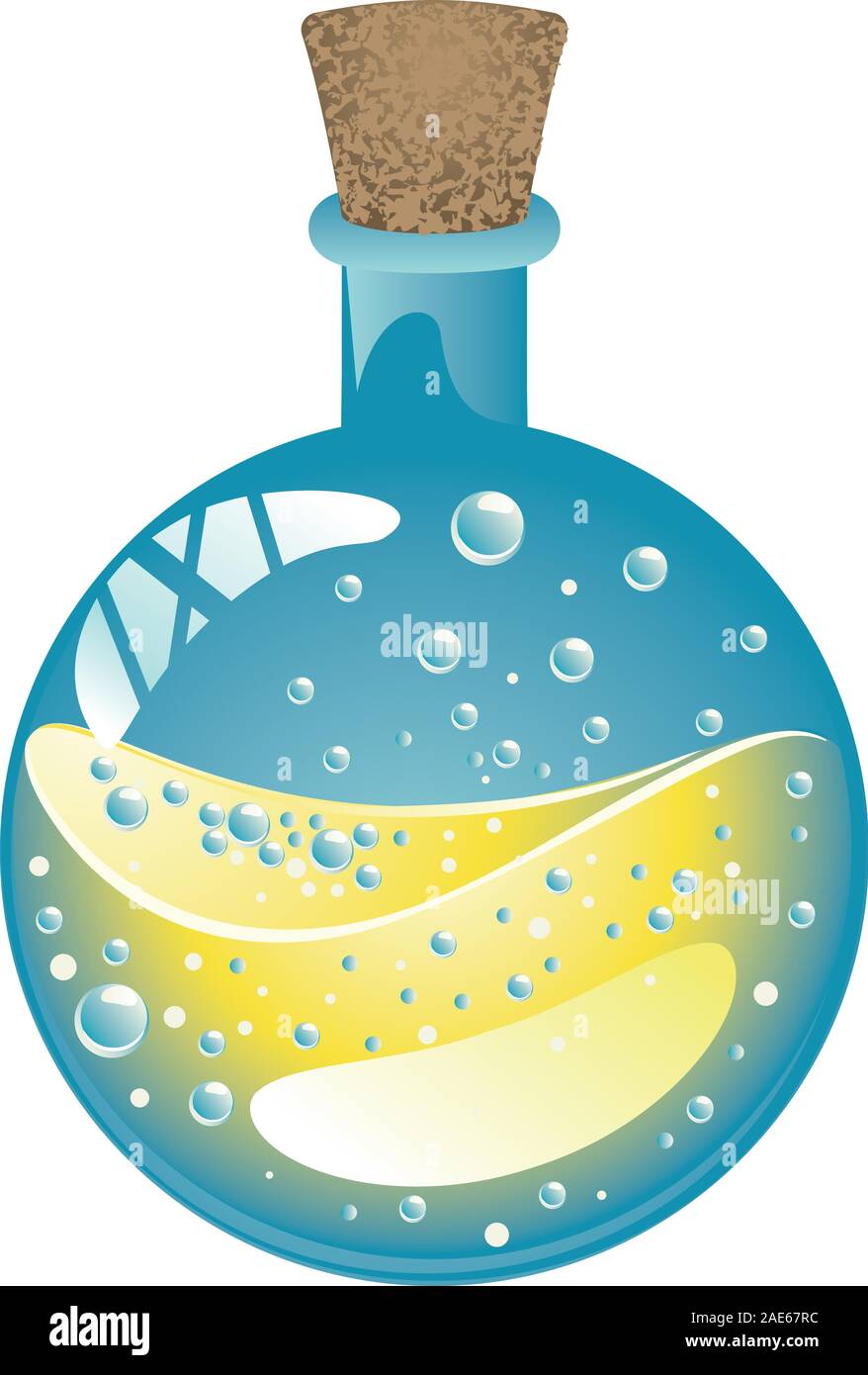 Laboratory glass flask design with liquid illustration Stock Vector ...