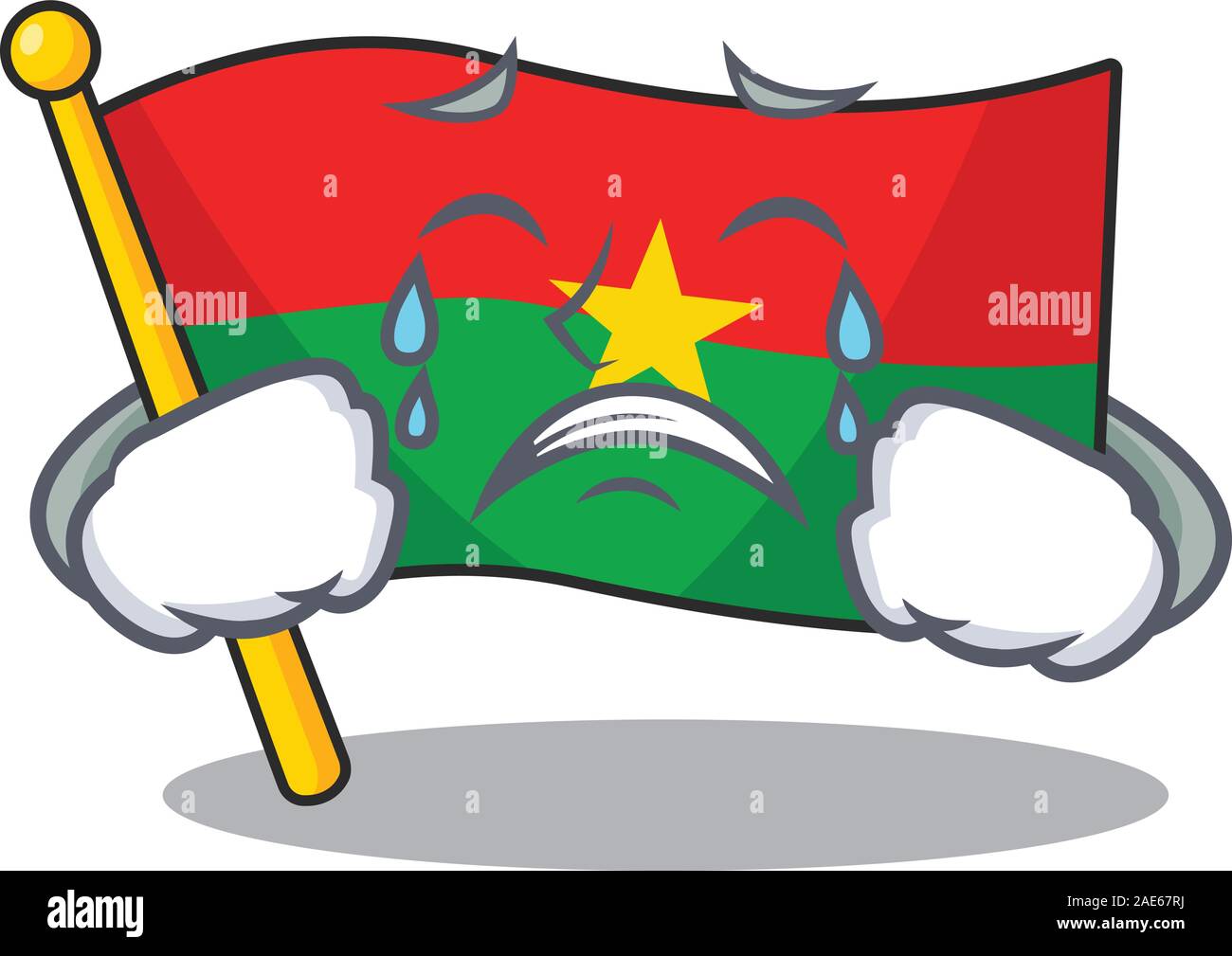 Sad Crying flag burkina faso mascot cartoon style Stock Vector Image ...