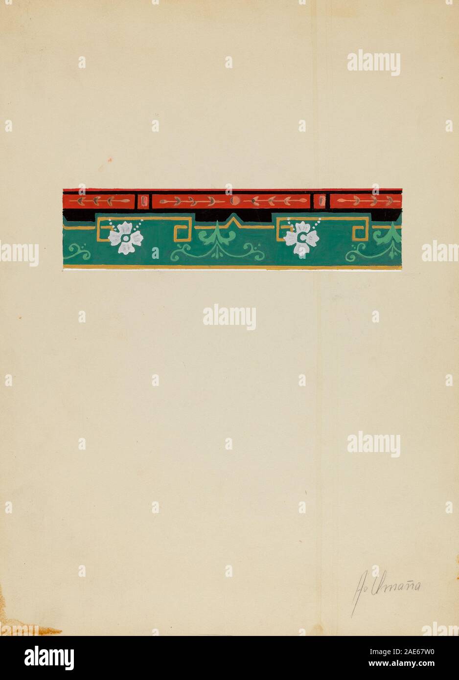 Wall Paper Border; c. 1936 Alfonso Umana, Wall Paper Border, c 1936 ...