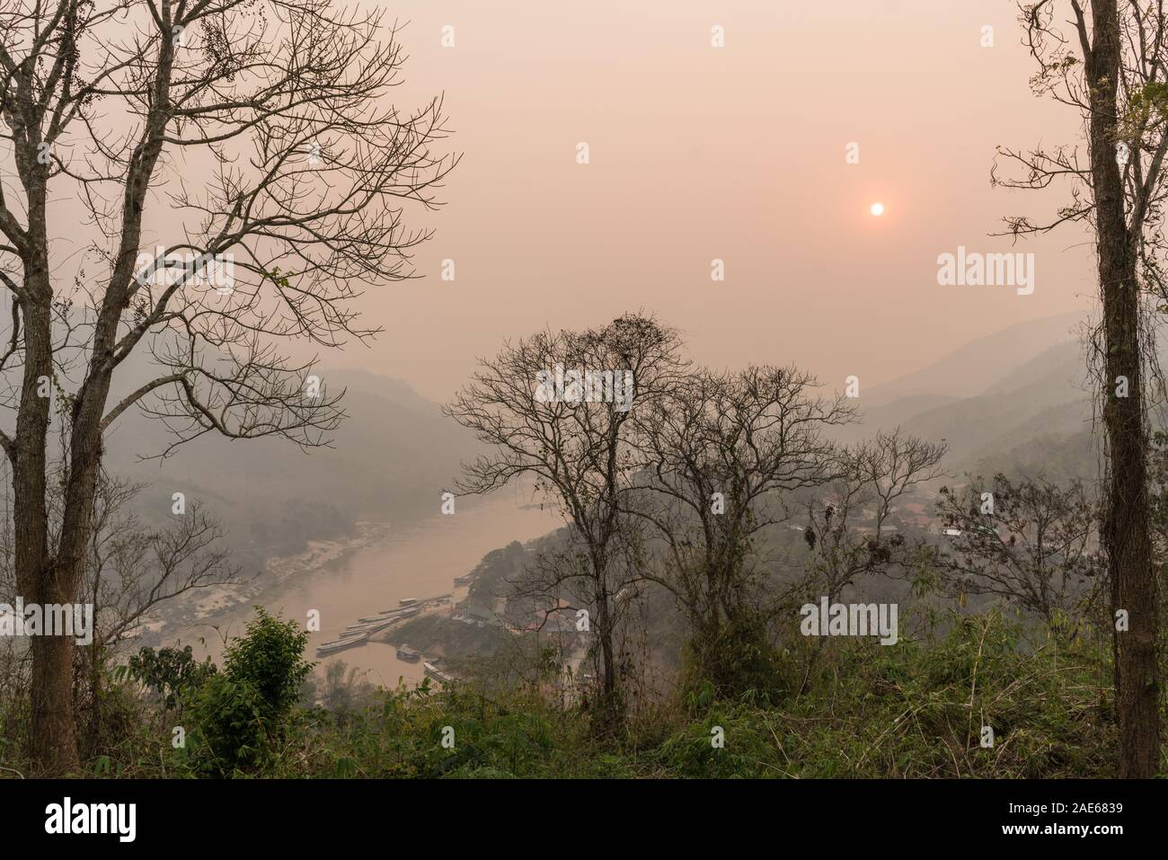 Aerial view of the village Pak Beng, Laos, Asia Stock Photo - Alamy
