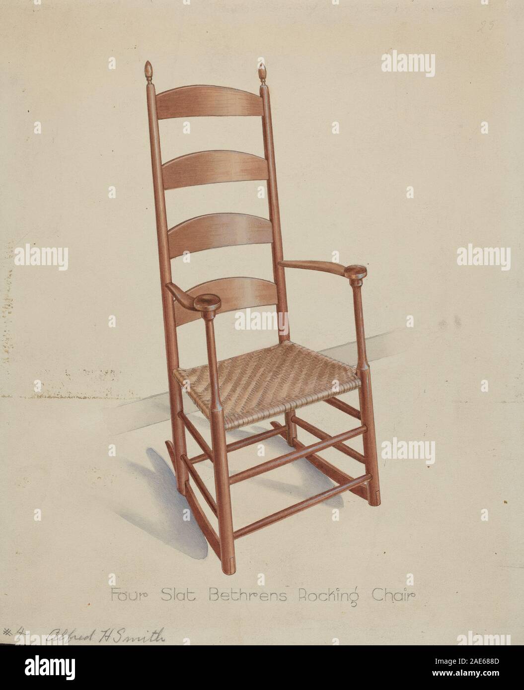 Shaker Rocking Chair; circa 1937 date Alfred H Smith, Shaker Rocking ...