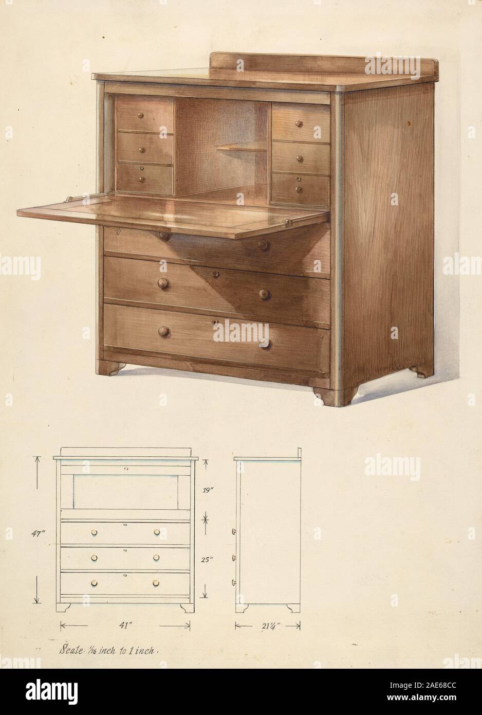 Bishop Hill Desk, created by Alfred Koehn in 1936, is a functional ...
