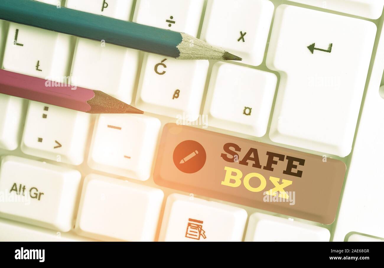 Handwriting text writing Safe Box. Conceptual photo A small structure ...