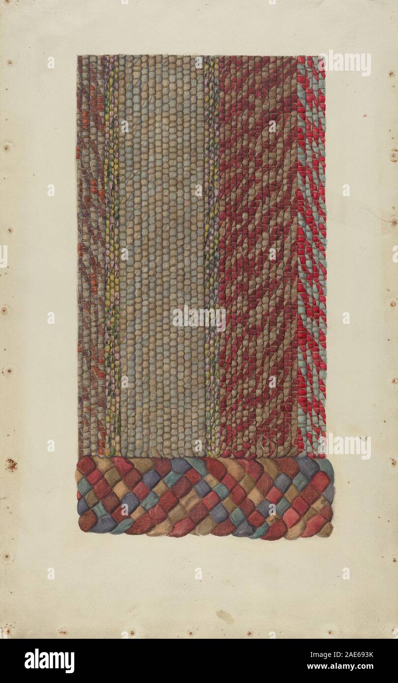 Shaker Rug, created circa 1936 by Alice Stearns, is a handcrafted floor ...