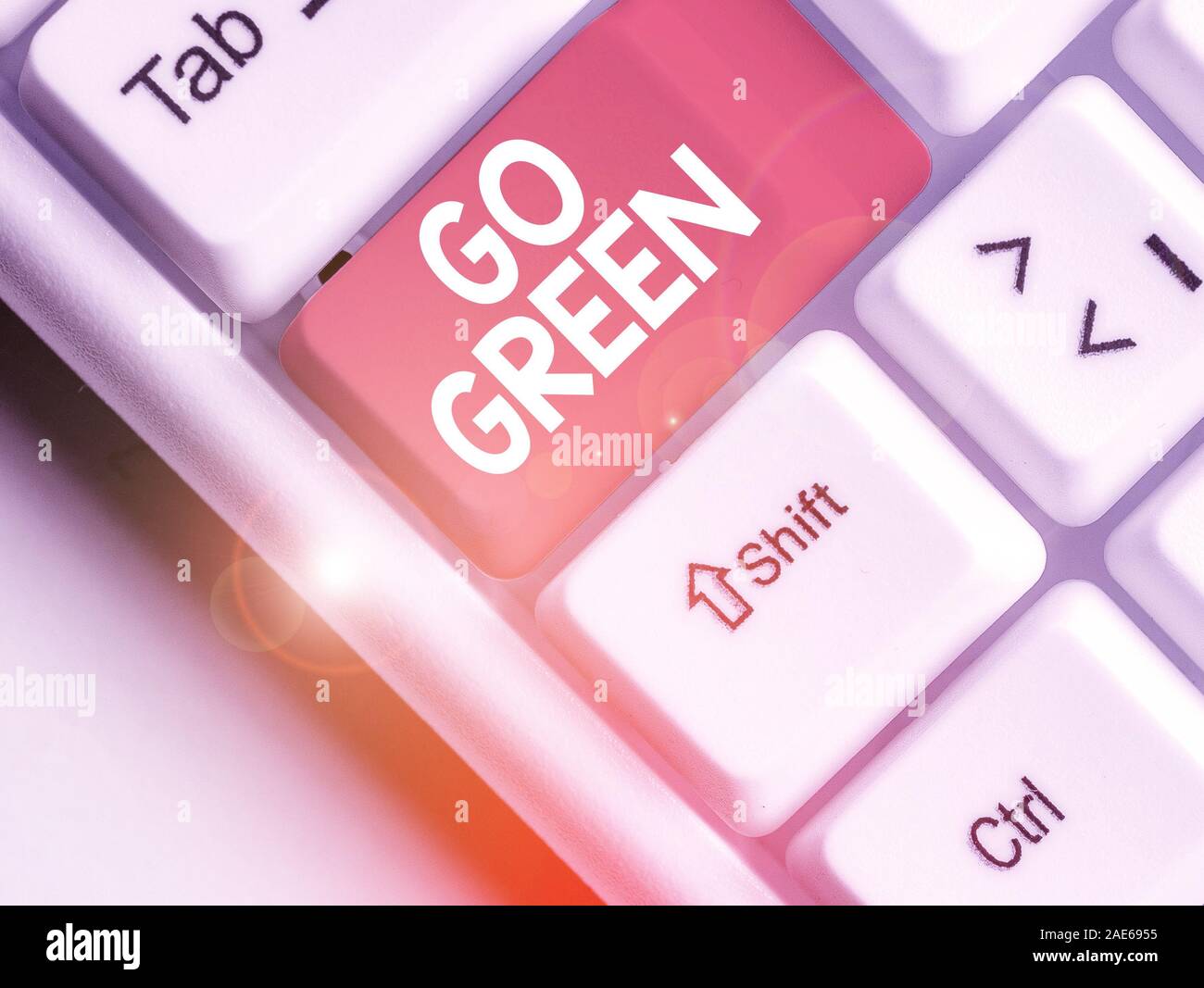 Text sign showing Go Green. Business photo showcasing making more ...