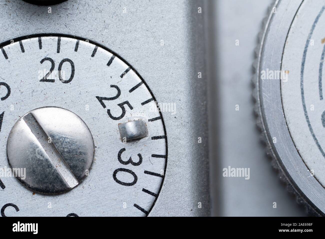 Vintage old film camera lens aperture ring dial Stock Photo - Alamy