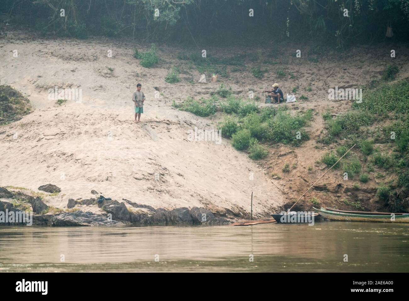 Lanscape along the Mekong river, Laos, Asia Stock Photo - Alamy