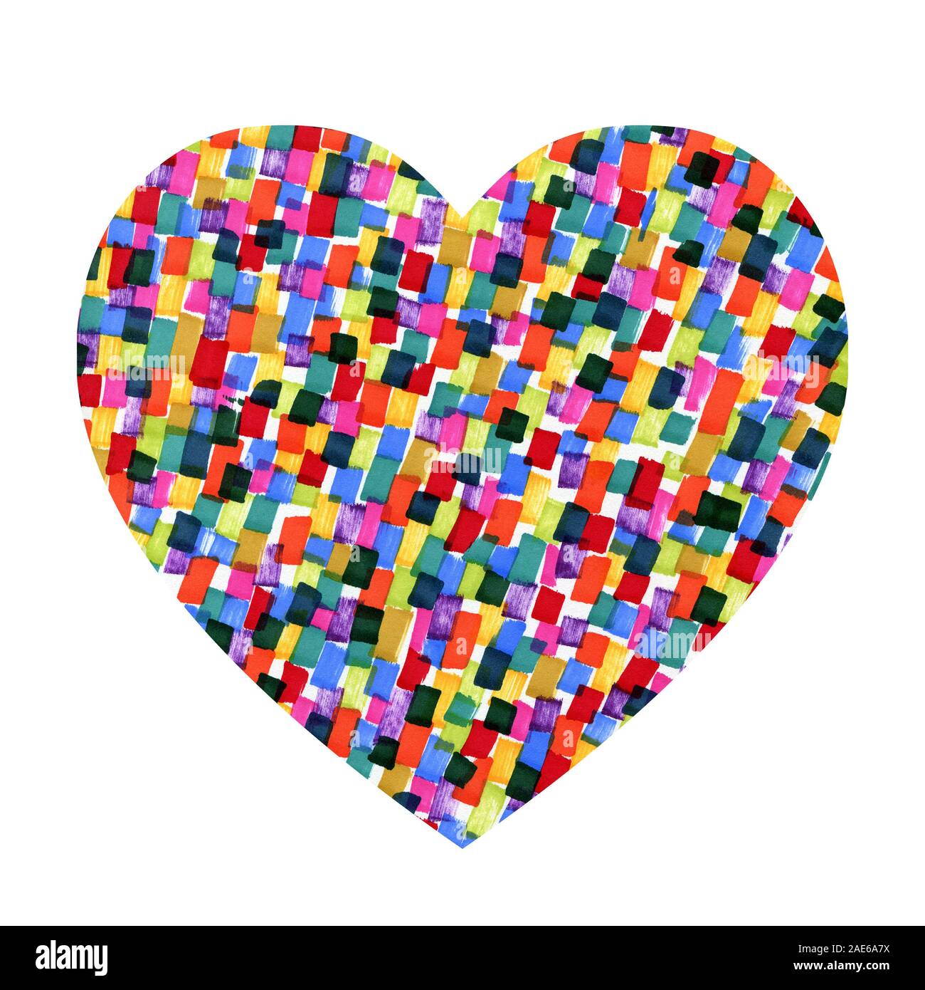 Heart shaped pattern with colorful spots. Stylish youth bright ...