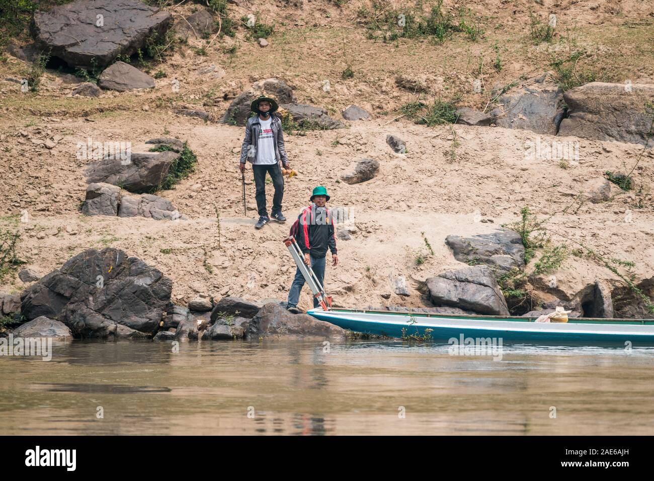 Aerial mekong river luang prabang laos hi-res stock photography and ...