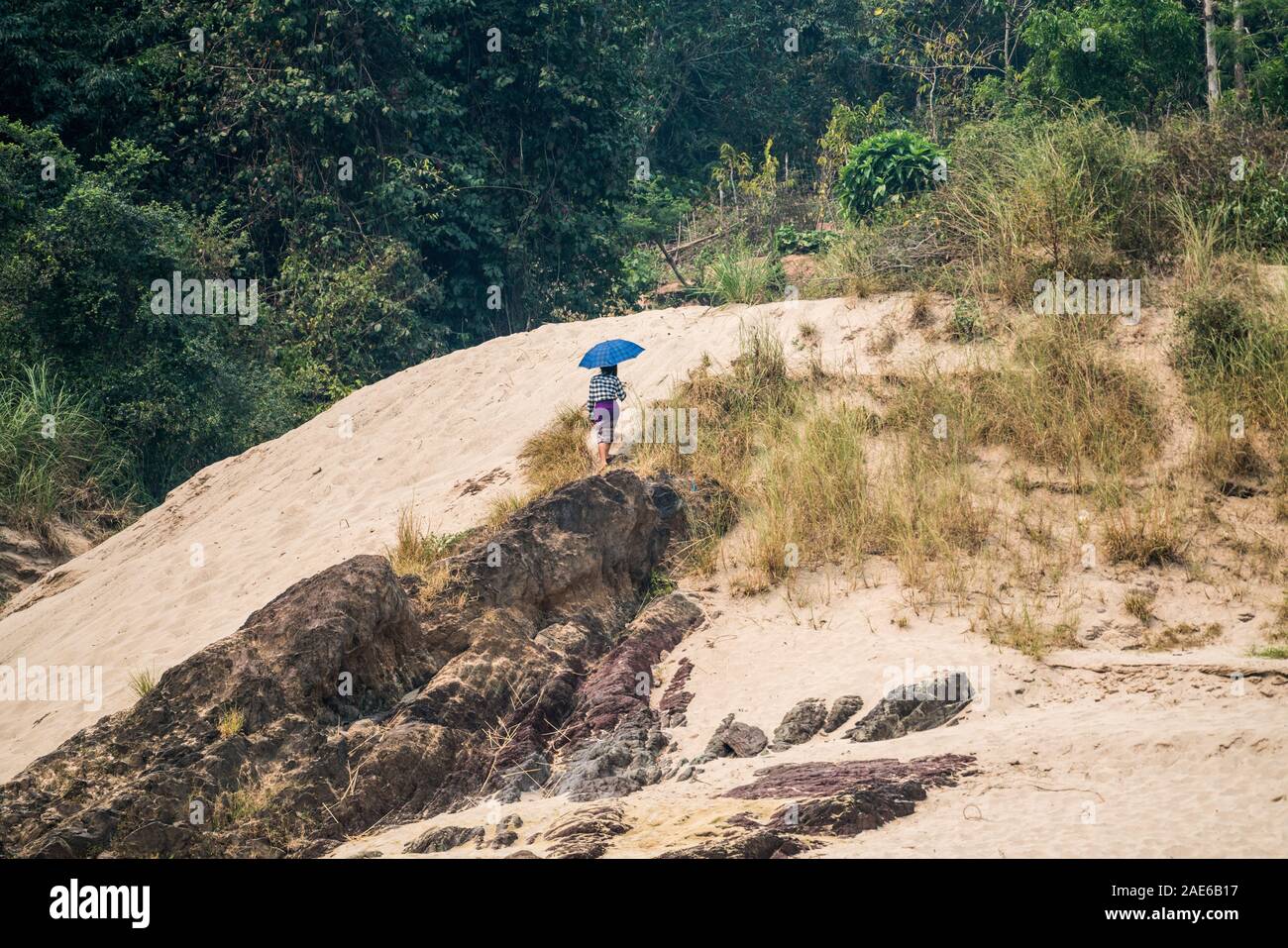 Lanscape along the Mekong river, Laos, Asia Stock Photo - Alamy