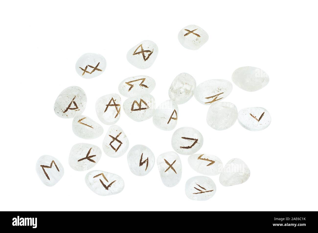 Group of crystalline runes isolated on a white background Stock Photo ...