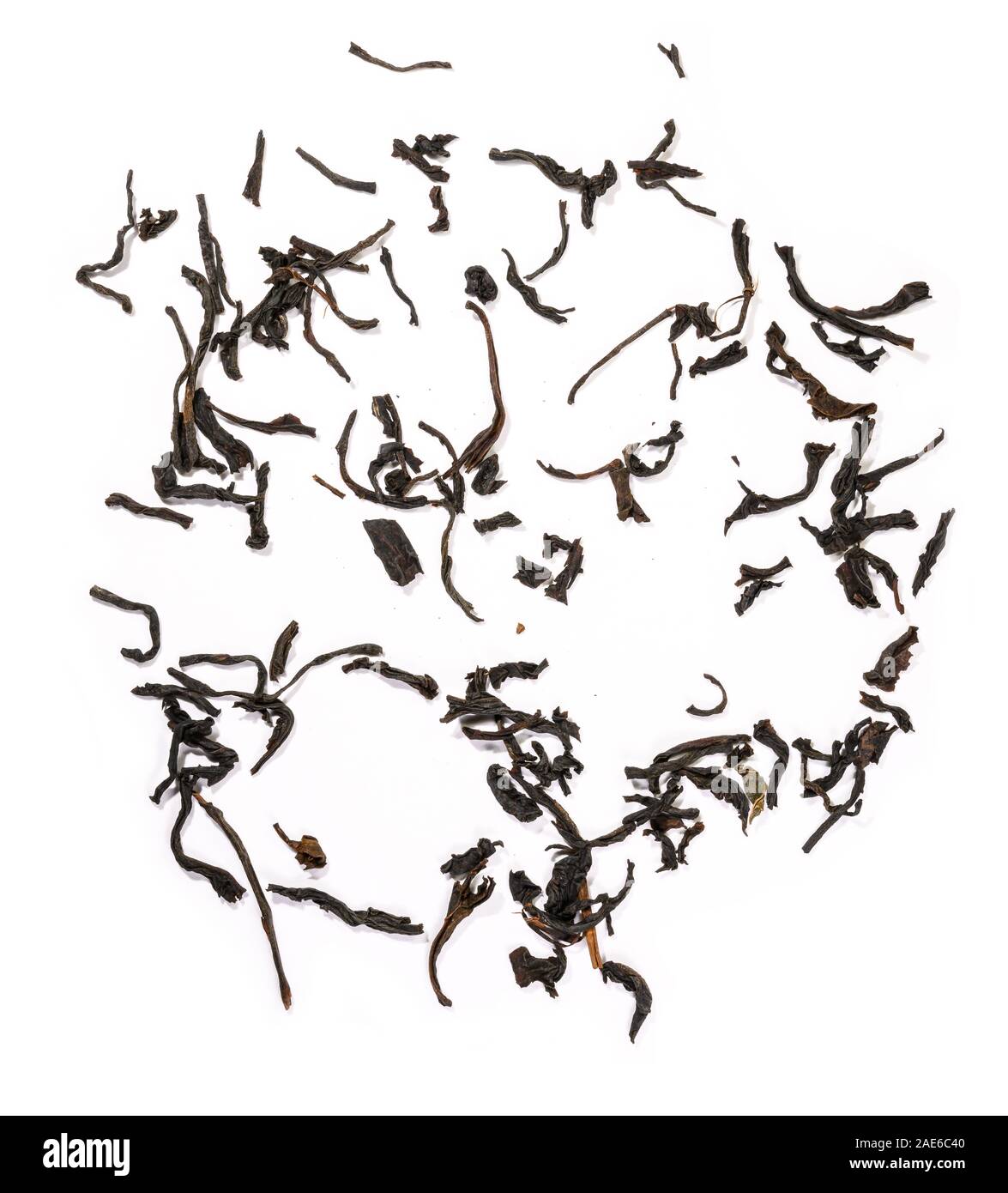 Black tea top view on white background Stock Photo - Alamy