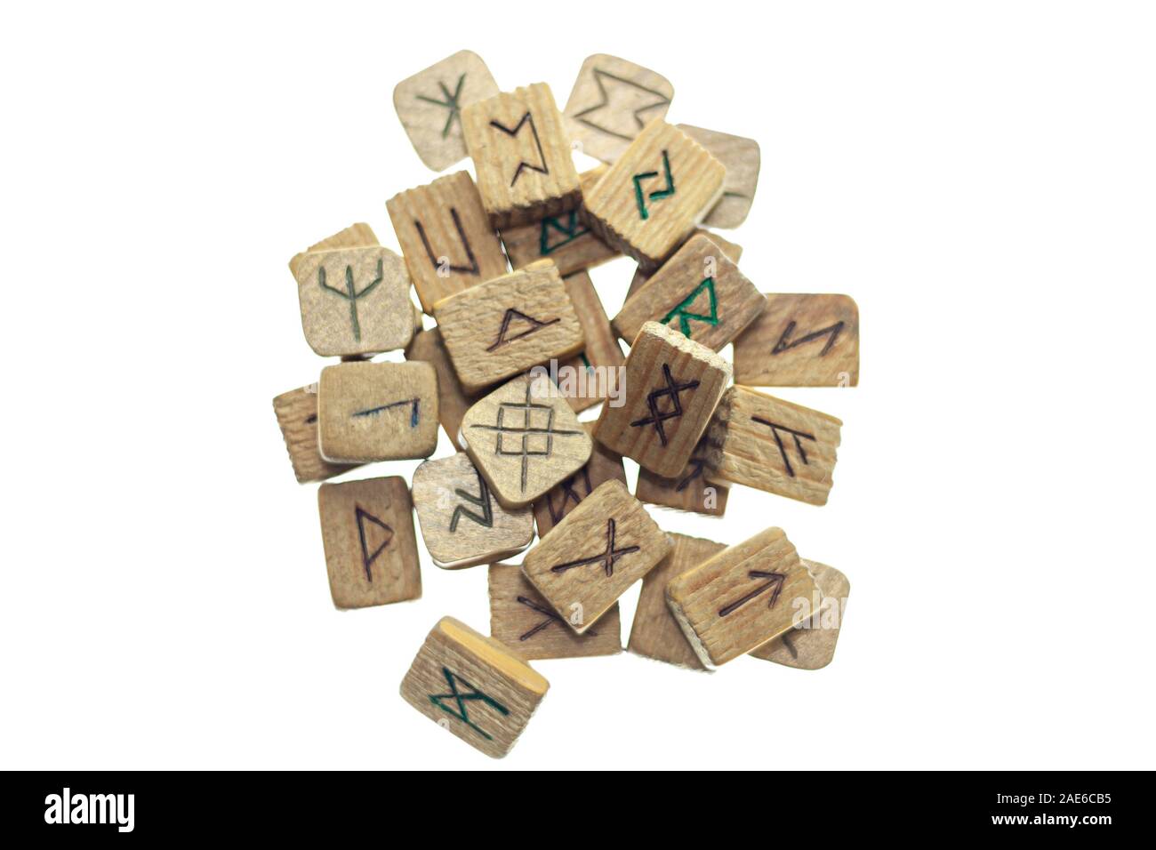 OGroup of od wooden runes isolated on a white background Stock Photo ...