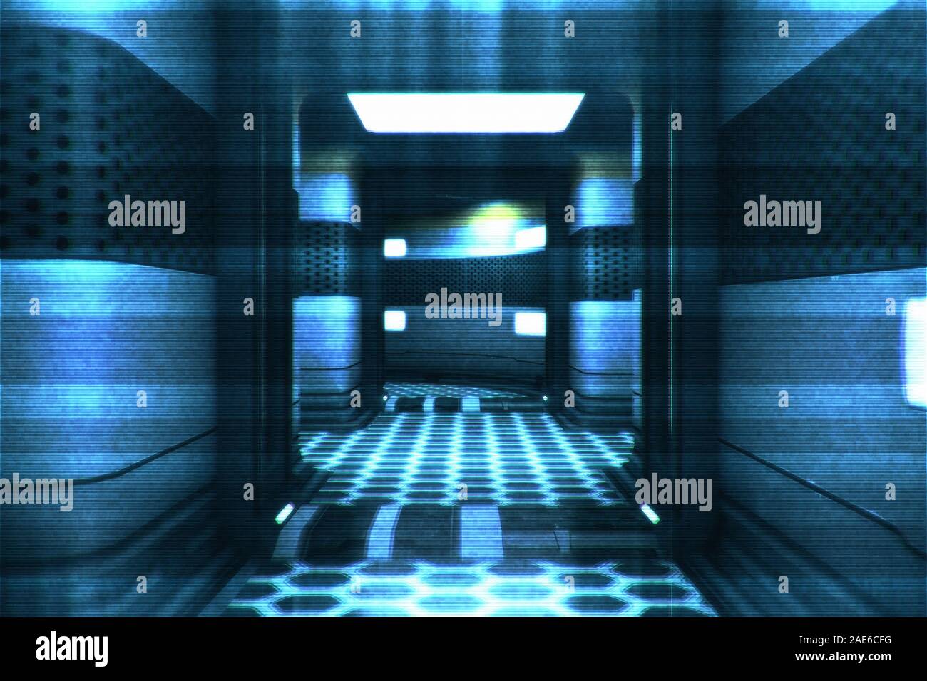 Space Station Corridor System 3D Illustration Stock Photo - Alamy