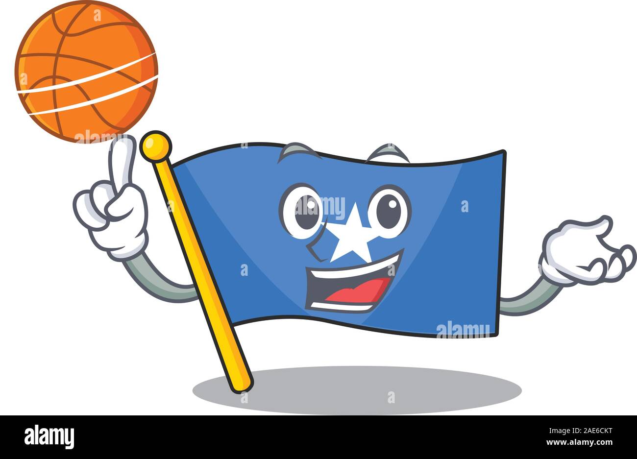 Mascot of flag somalia cartoon character style with basketball Stock ...
