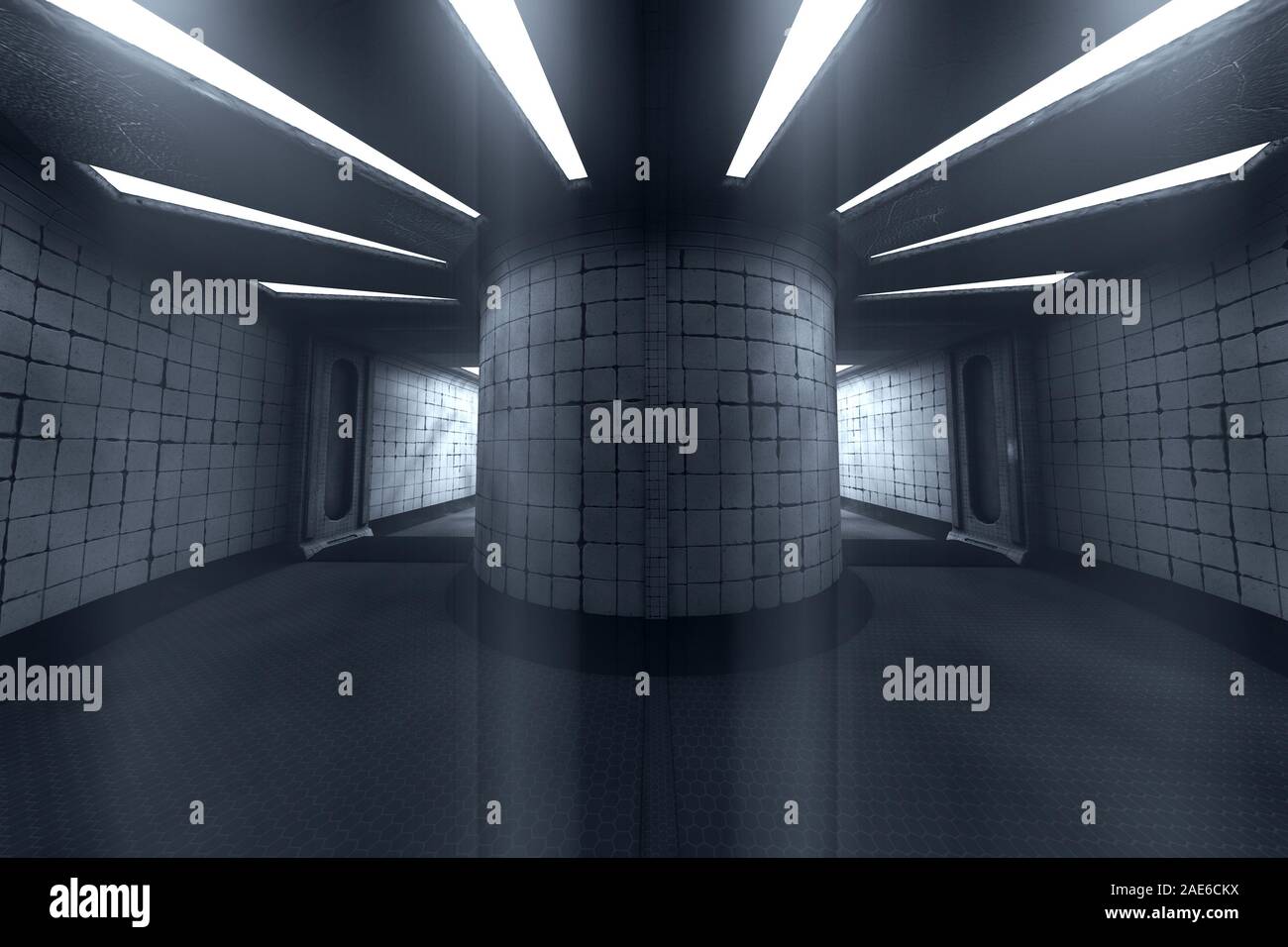 Spooky Haunted Lunatic Hospital Corridor 3D Illustration Stock Photo ...