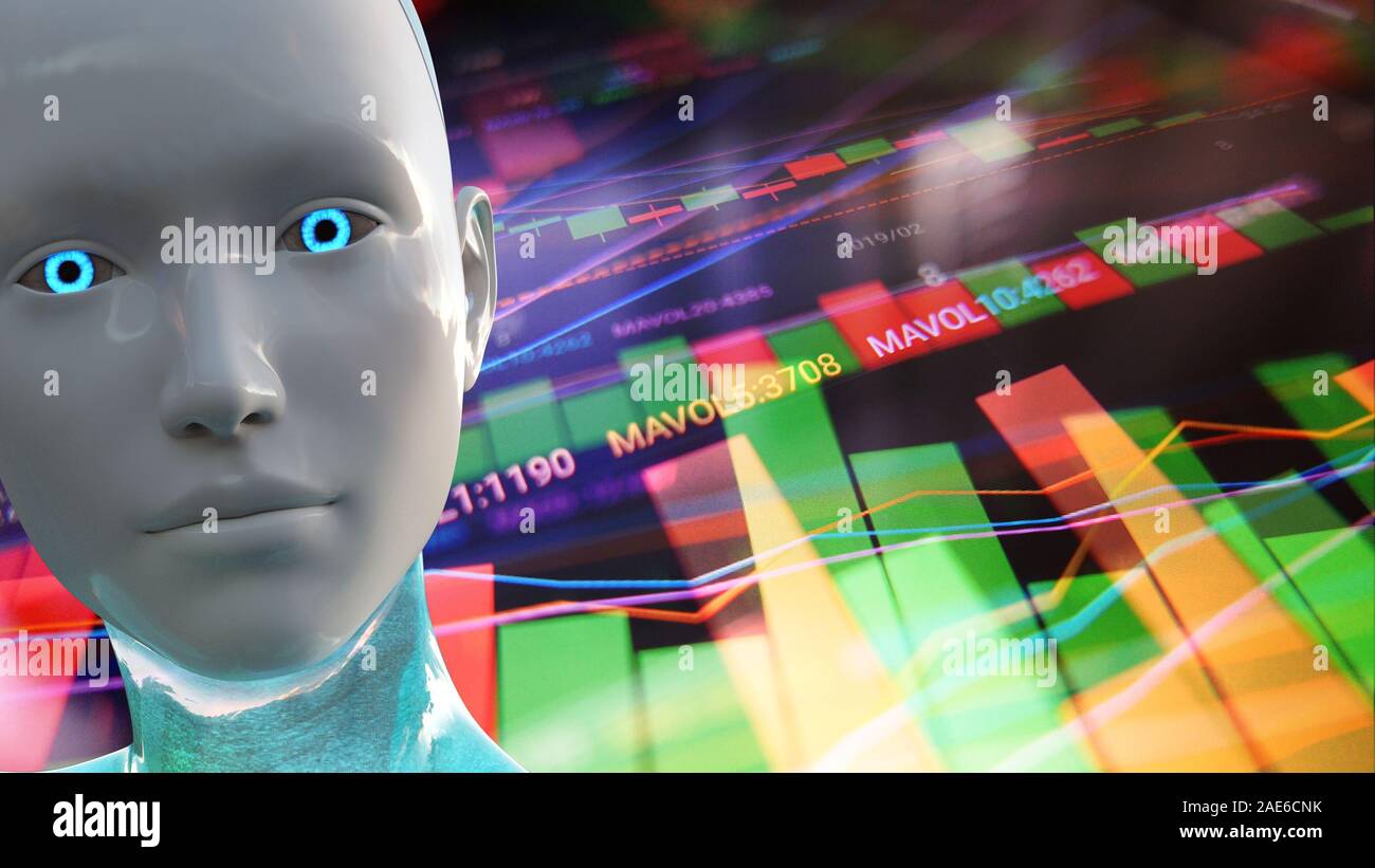 Artificial Intelligence Algorithm Trading Stock Market 3D Illustration ...