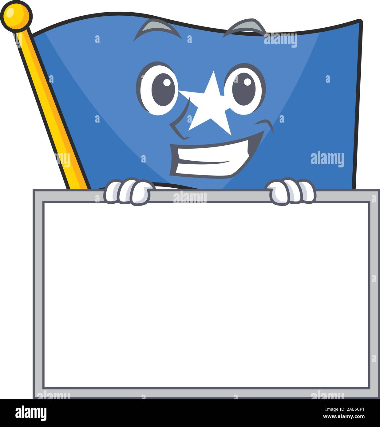 Grinning with board flag somalia cartoon character style Stock Vector ...