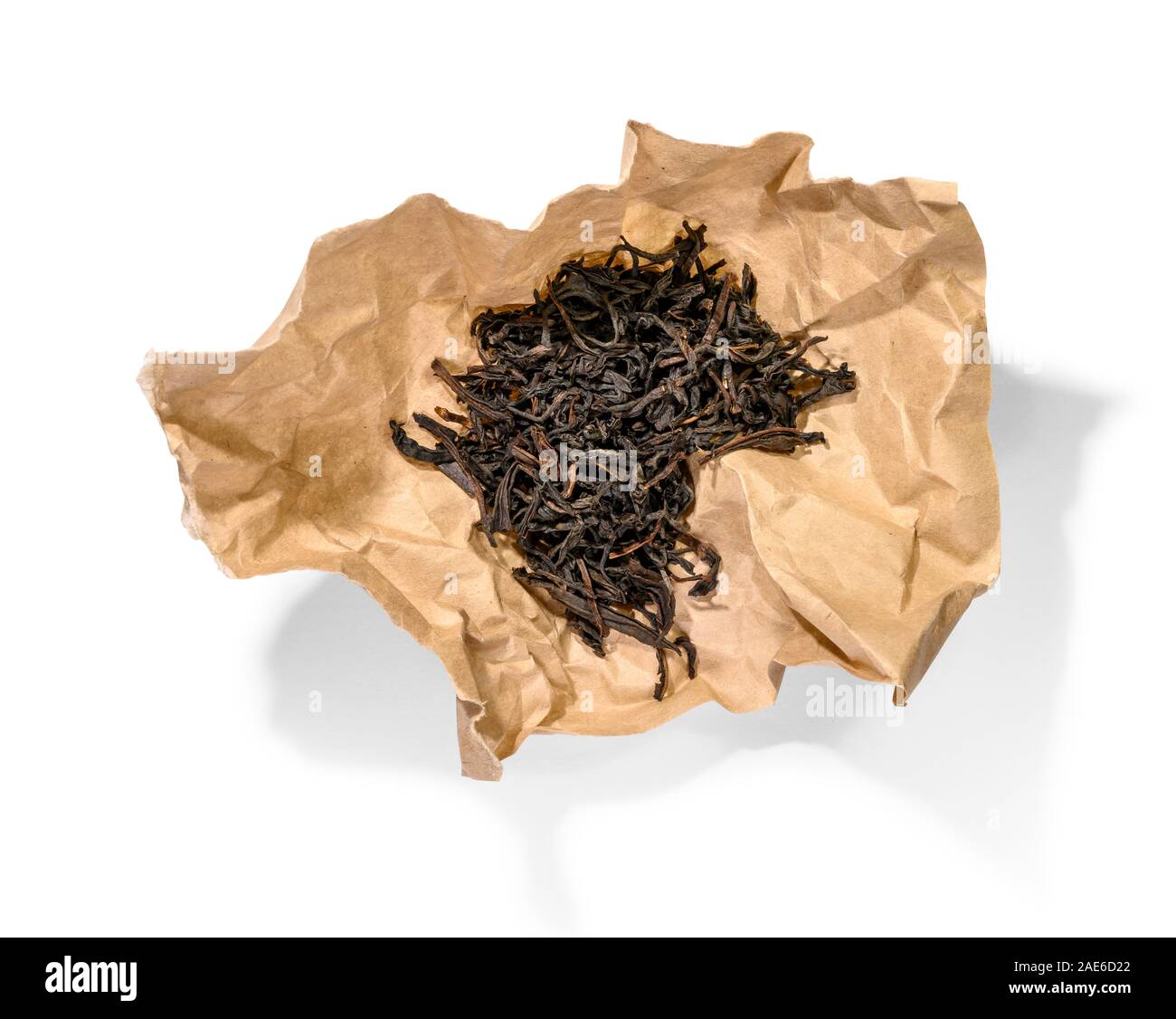Black tea top view on white background Stock Photo - Alamy