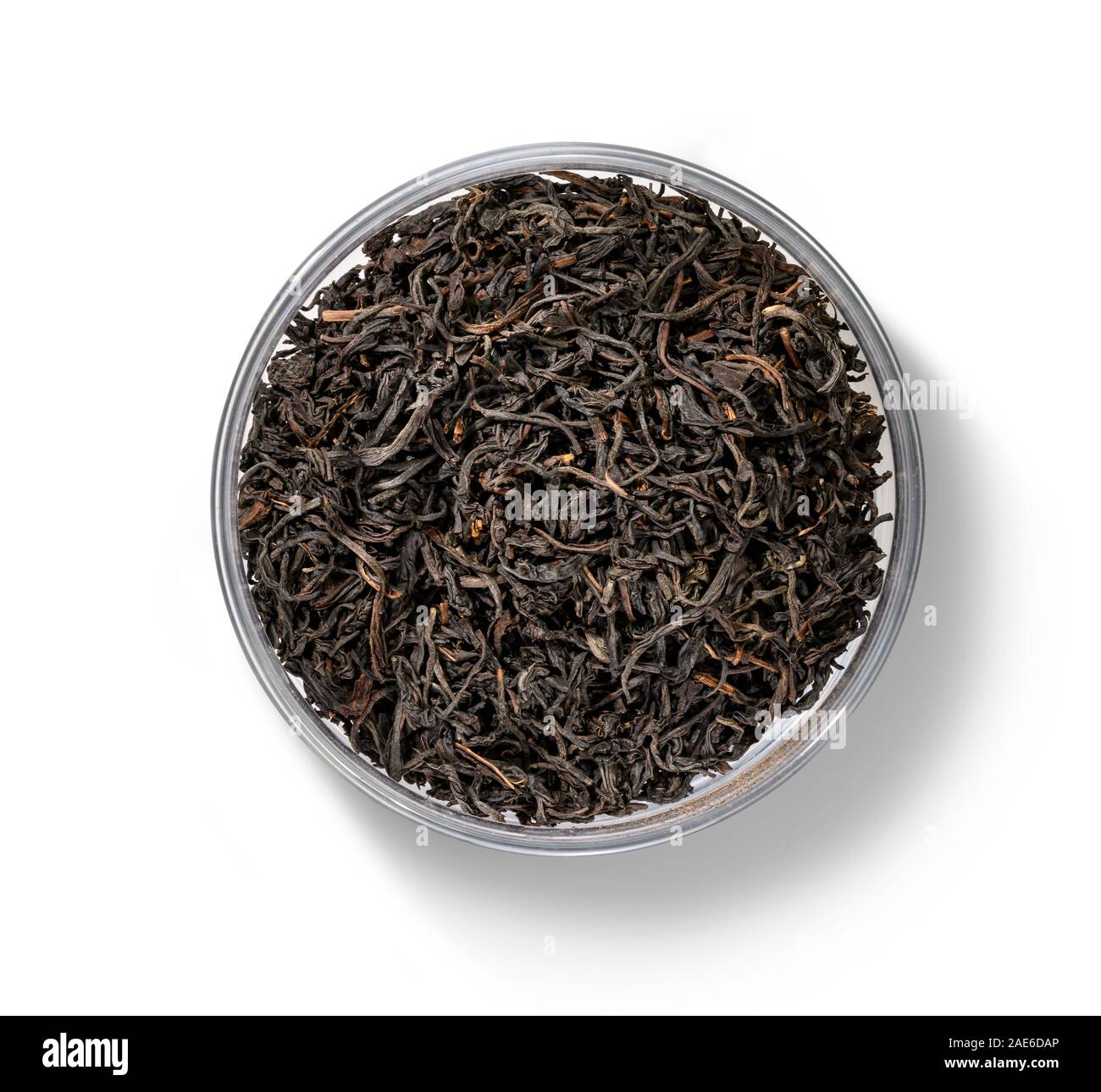 Black tea top view on white background Stock Photo - Alamy
