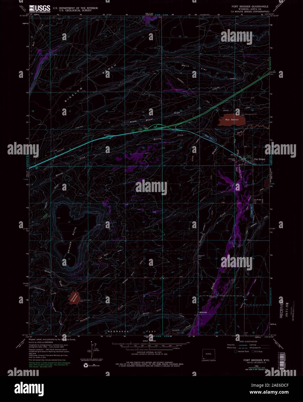 Map of fort bridger hi-res stock photography and images - Alamy