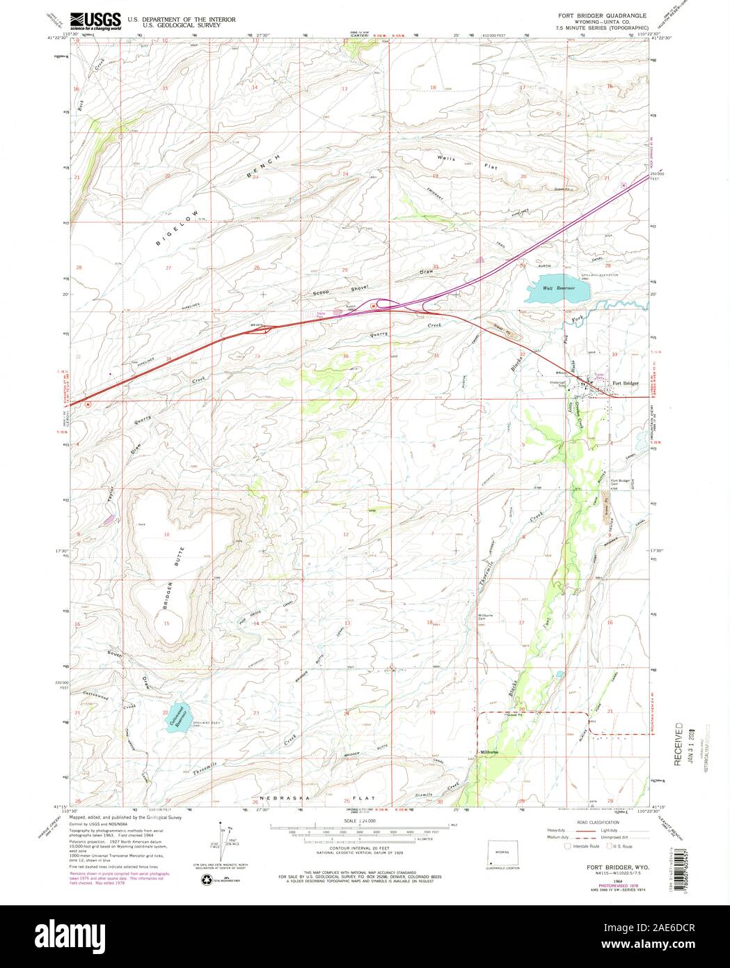 Map of fort bridger hi-res stock photography and images - Alamy