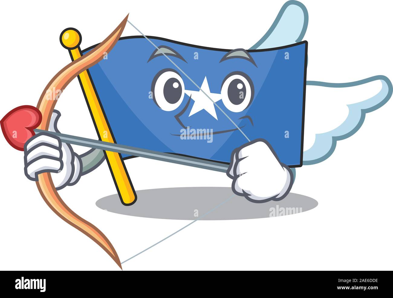 Cute flag somalia Cupid cartoon character with arrow and wings Stock ...