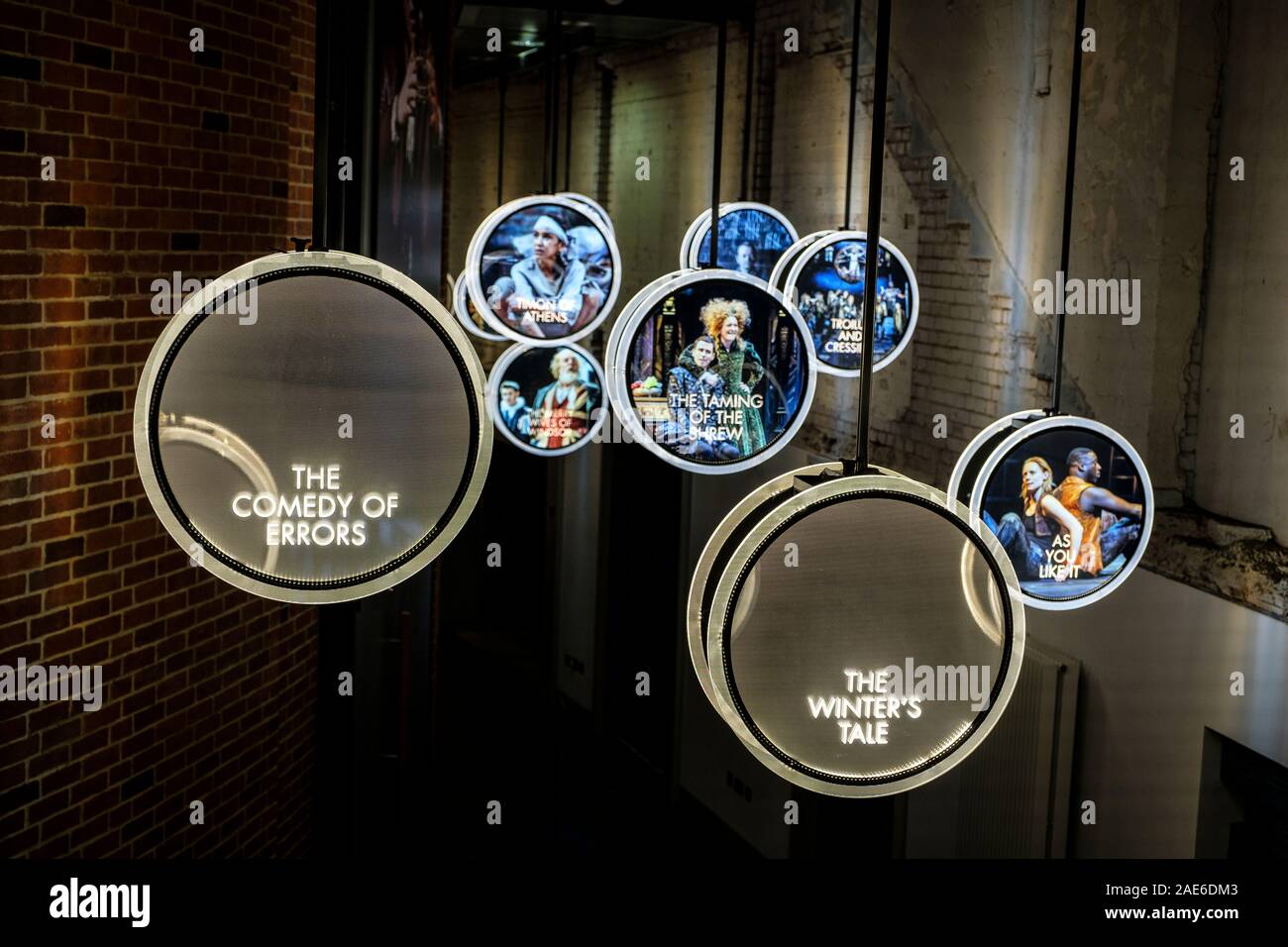Lights inside the Royal Shakespeare Company theatre building at ...