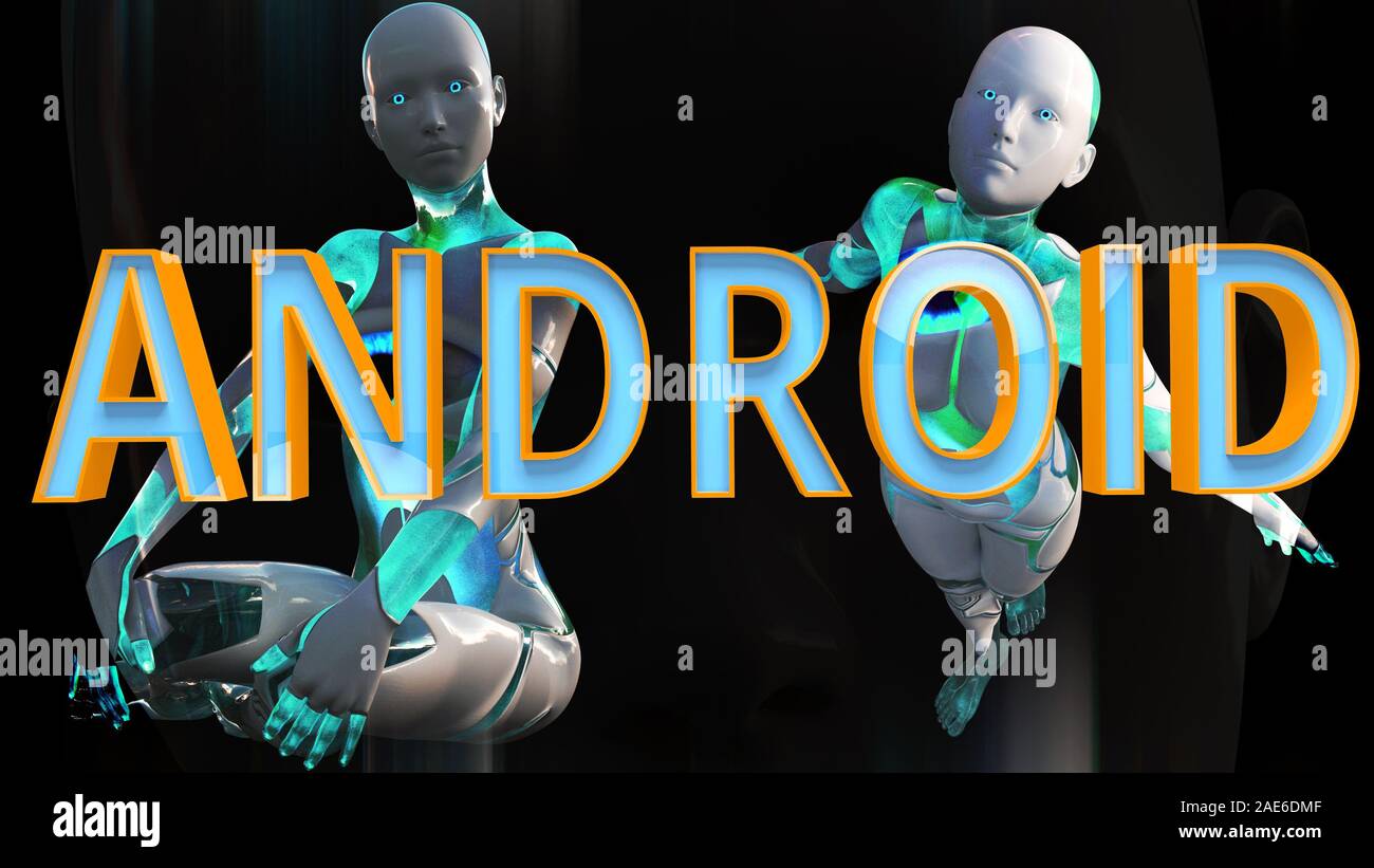 Android Future Concept 3D Illustration Stock Photo - Alamy