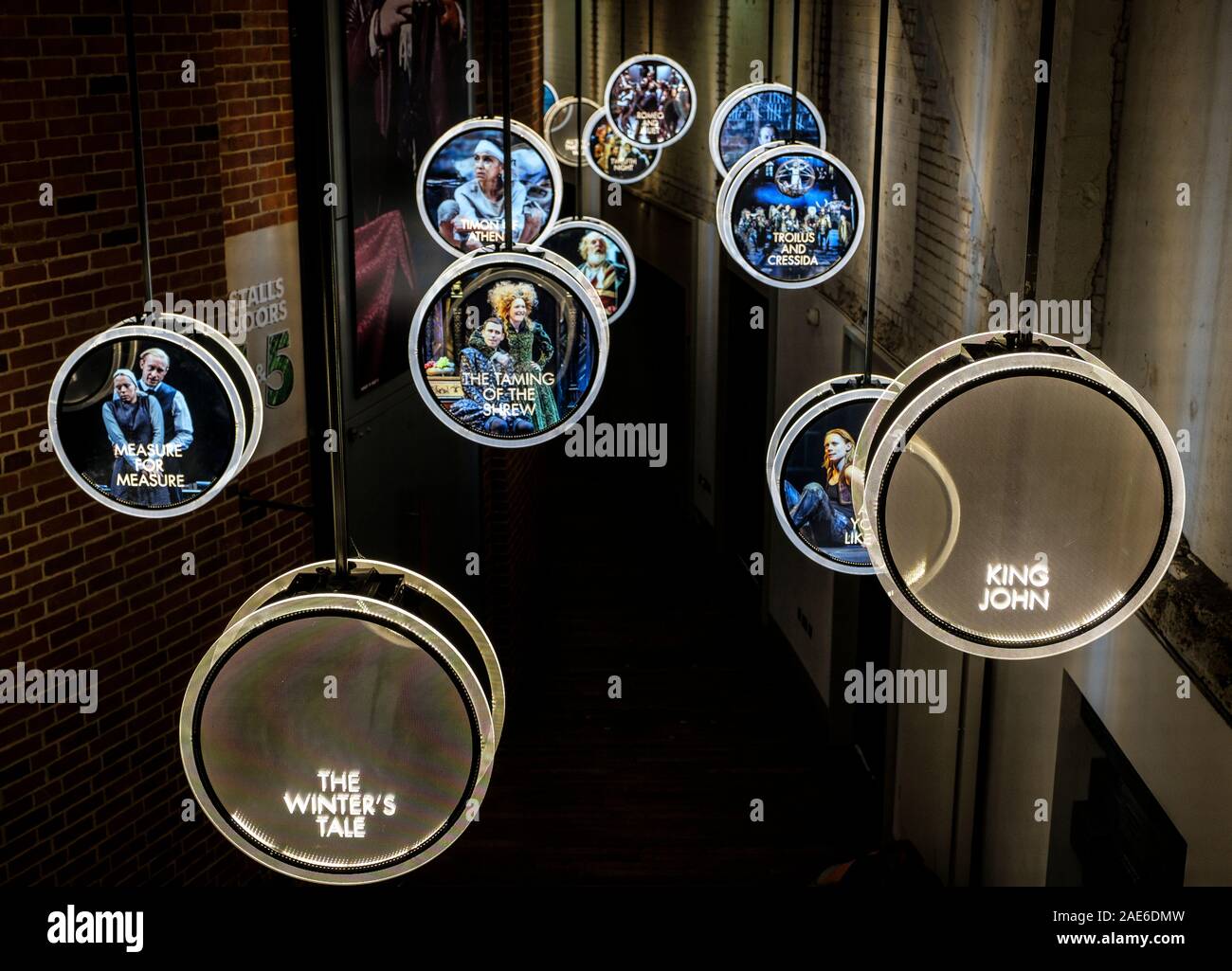 Lights inside the Royal Shakespeare Company theatre building at ...