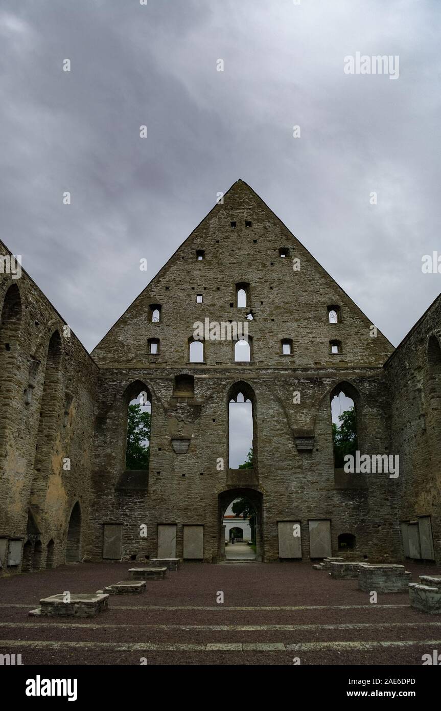 Ancient ruined St. Brigitta convent in Pirita region, Tallinn, Estonia ...