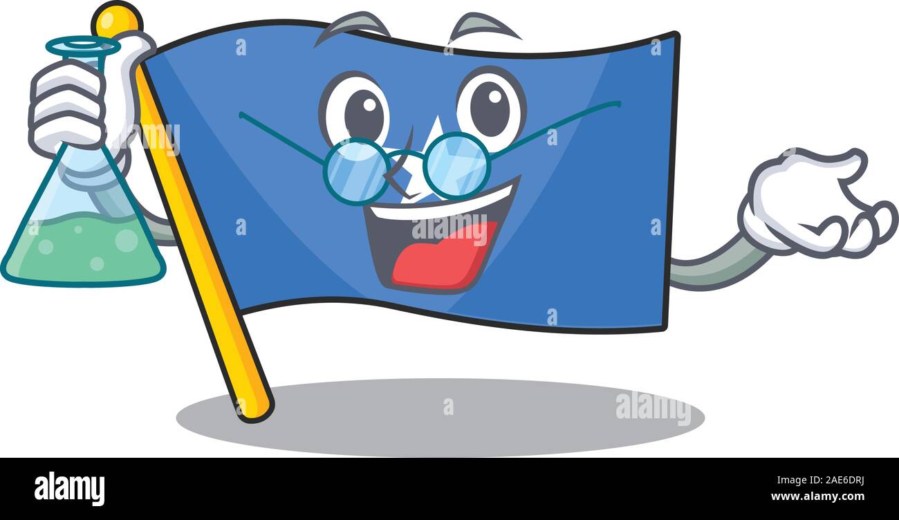 Smart Professor flag somalia cartoon character holding glass tube Stock ...