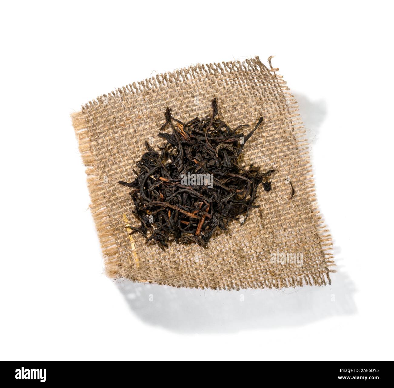 Black tea top view on white background Stock Photo - Alamy