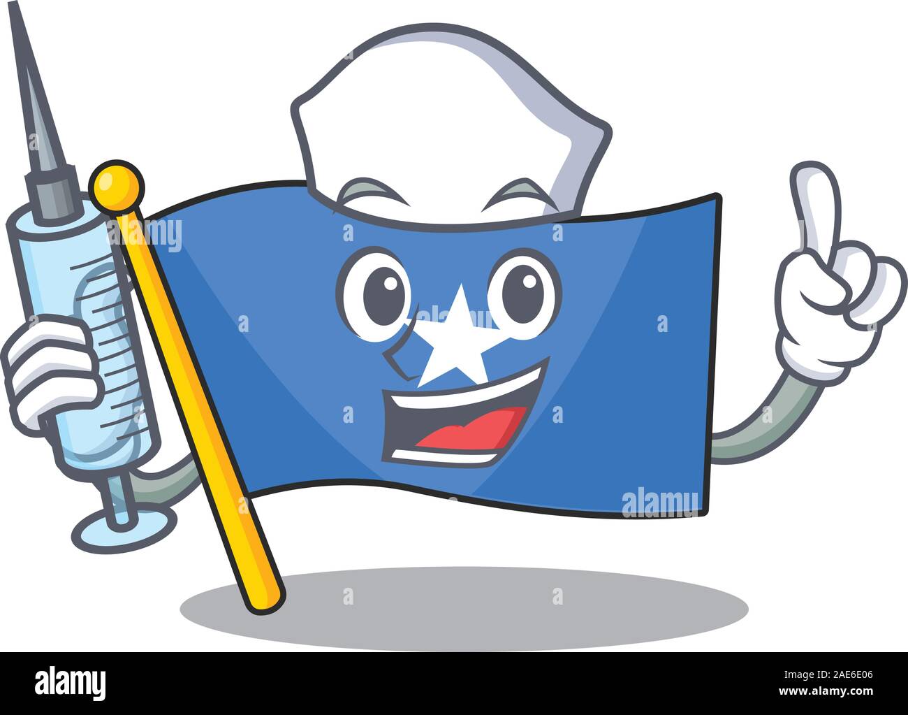 Cute Nurse flag somalia character cartoon style with syringe Stock ...