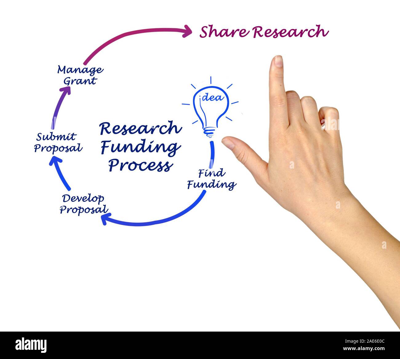 Diagram of Research Funding process Stock Photo - Alamy