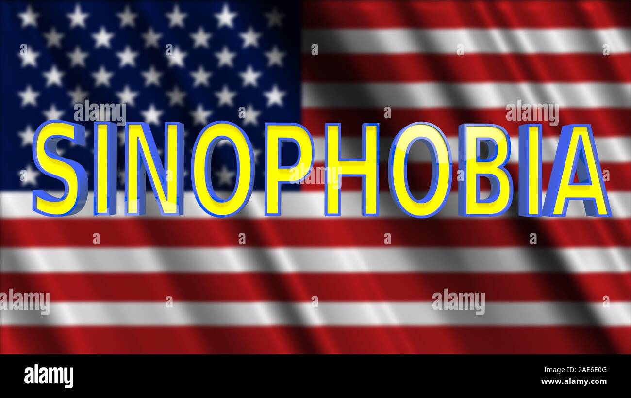 Sinophobia US China Contrary Concept 3D Illustration Stock Photo - Alamy