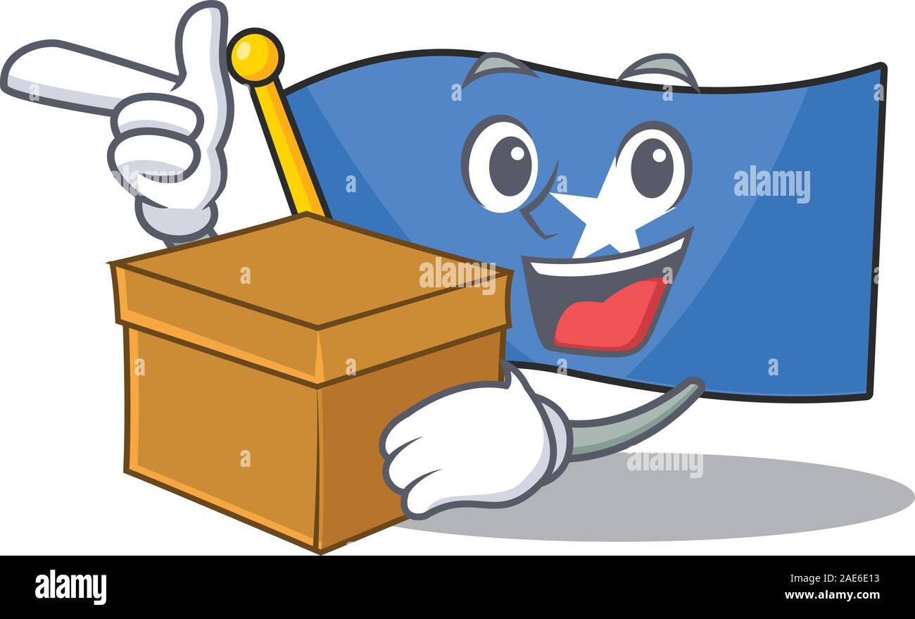 With box Super Funny flag somalia cartoon character style Stock Vector ...