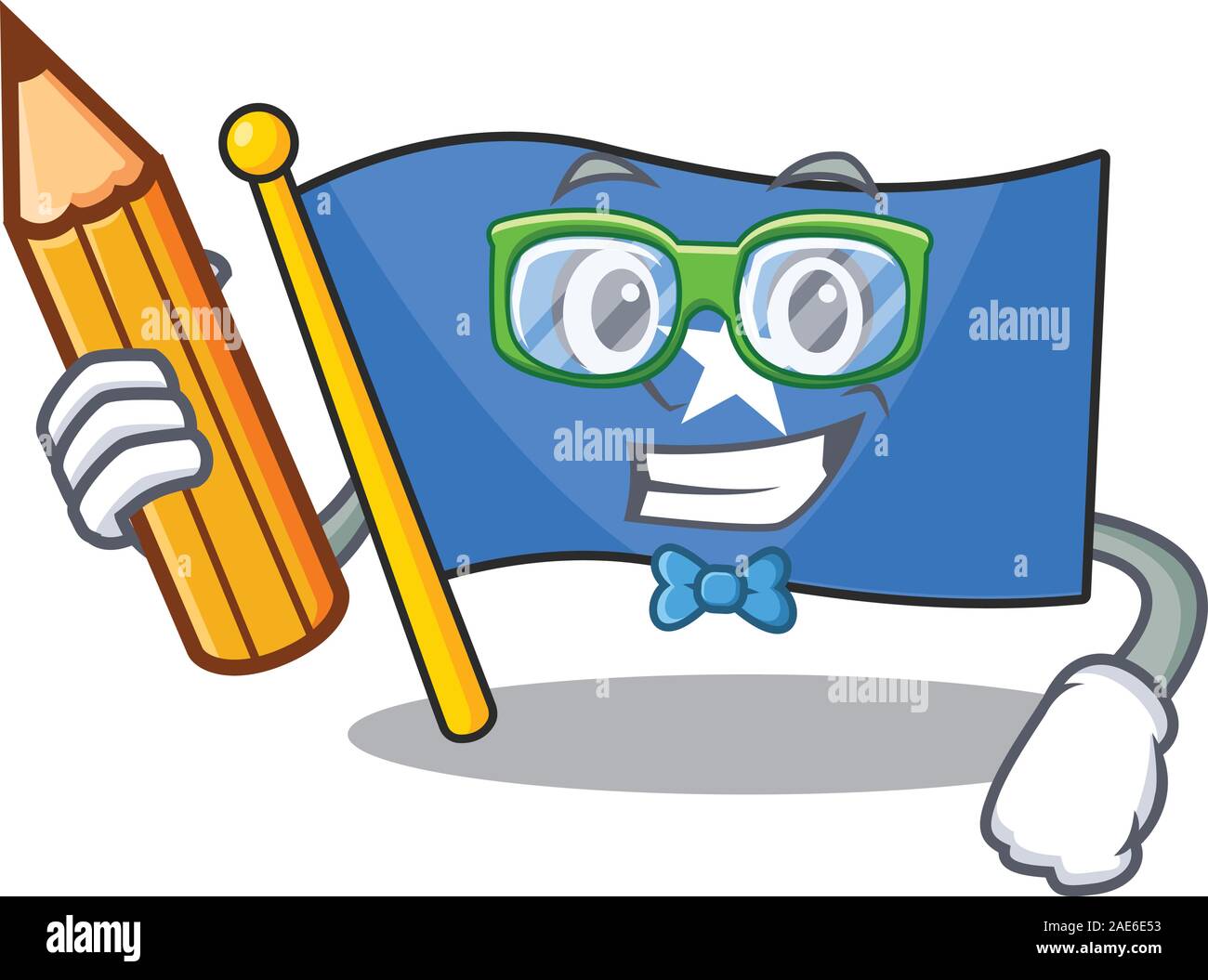 Cool smart Student flag somalia character holding pencil Stock Vector ...